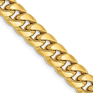IceCarats 14K Yellow Gold 6.75mm Miami Cuban Curb Link Chain Necklace 28 inch