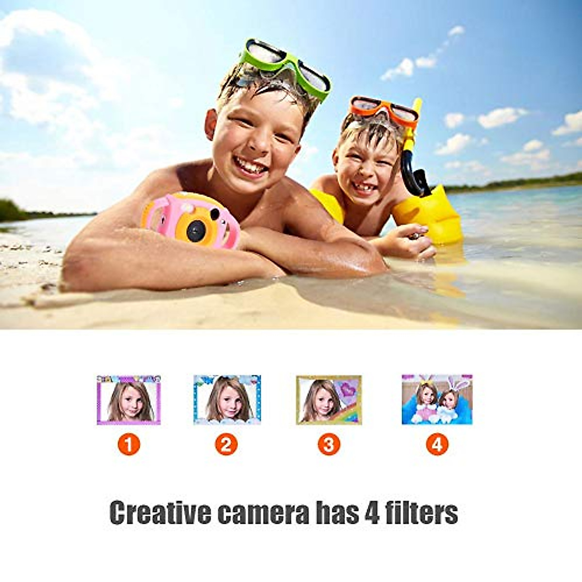 Senyar Camera, Kids HD Camera 1.8 Inch 5MP Cute Toy Action Camera with Seilf Function for Boys Girls (Pink)