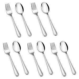 HaWare Toddler Utensils, 10-Piece Stainless Steel Toddler Silverware Sets Includes Spoons and Forks, Food-grade Children and Kids Eating Utensils for Self Feeding, Safety & Non-Toxic, Dishwasher Safe
