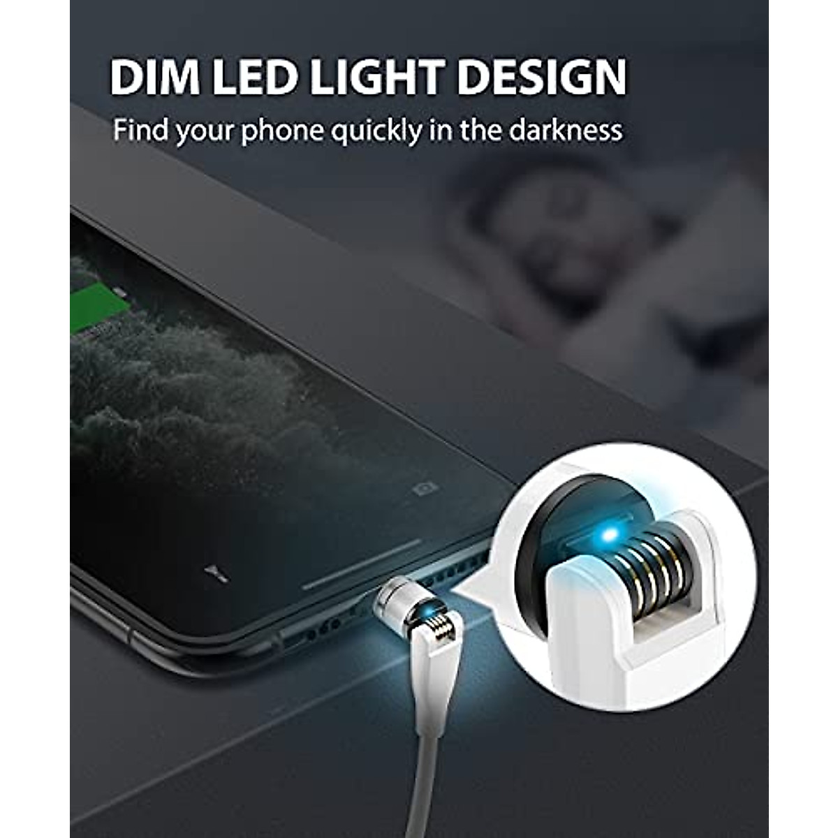 Terasako Magnetic Fast Charging Cable 4-Pack [3ft/3ft/6ft/6ft], 3A Phone Charger Cable with Data Transfer and LED Light, 360°& 180° Rotating Cords Compatible with Micro USB, USB C and iProduct