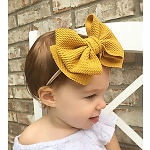 Kewl Fashion Baby Girl's Toddler 5 Inch Soft Bow-knot Nylon Hairband Headband Headdress (Red)