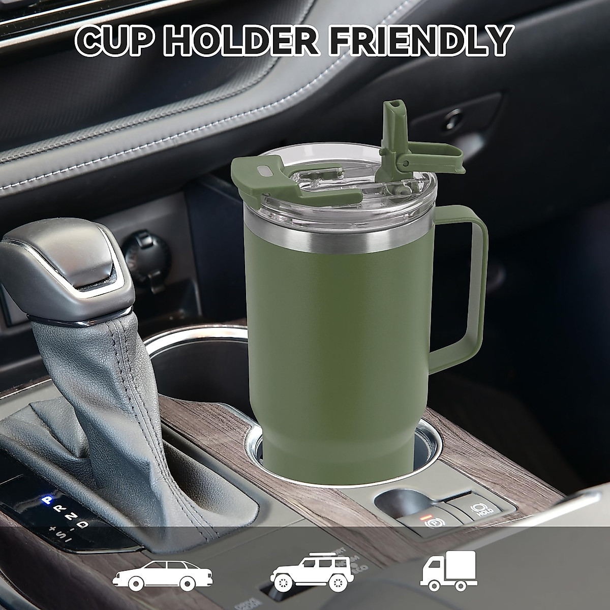 HASLE OUTFITTERS 30oz Tumbler With Handle, Insulated Travel Coffee Mug With Straw Leak-Proof Double Wall Stainless Steel Vacuum Tumblers Metal Cup with Straw for Hot and Cold Drink