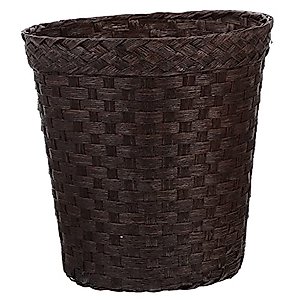 PATKAW Wicker Hamper Paper Woven Trash Can Seagrass Waste Basket Garbage Container Rubbish Bin Wicker Organizer Storage Basket Laundry Hamper Flower Plant Pot Home Office Decor Wicker Waste Basket