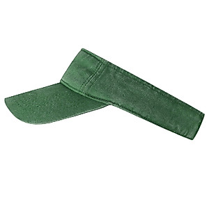 The Hat Depot Sun visor hat Sports Visor 100% Cotton & Pigment Quick Adjust Strap Closure Sun-Protect Golf Men Women Visor Cap Hat (2. Pigment - Hunter Green)