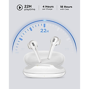 1MORE ComfoBuds Wireless Earbuds for Kids, Mini Noise Cancelling True Wireless Earbuds for Teenager, Bluetooth 5.0 Headphones with 4 Mics, IPX5 Waterproof Sports Earphone for Students, White