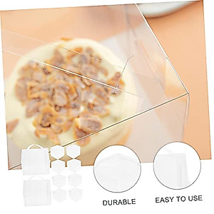 ULTECHNOVO 10pcs Clear Gift Boxes Clear Cake Box Mini Plastic Containers Bread Holder with Lid Clear Cupcake Boxes Bakery Box Transparent Handheld Cake Box Delicate Cake Box Cake Carrier Box