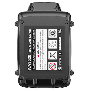 Supowill 20V 6.0Ah Replacement for Worx 20V Battery PowerShare 20V Battery for WA3520 WA3525 WA3575 WA3578 WG151s WG155s WG251s WG255s WG540s WG545s WG890 WG891