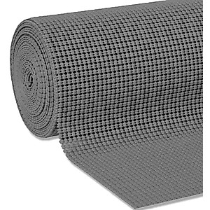 Sackrider Sales Drawer and Shelf Liner, Non Adhesive Easy Install Mat 17.5in x 20 FT., Durable and Strong Drawer and Cabinet Liners, Easy Install (Grey, 17.5IN X 20FT)