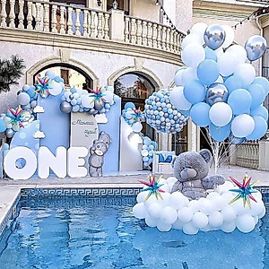 Moukiween 6 Pcs Explosion Star Foil Balloons- 12 Point Star Balloons,Multicolor Starburst Cone Mylar Balloons Spike Balloons for Party Supplies Christmas Birthday Wedding Baby Shower Photo Booth