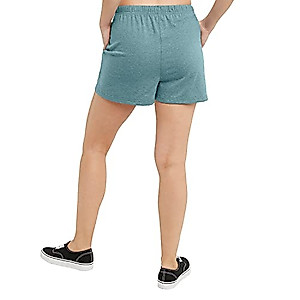 Hanes Women's Originals Tri-Blend Pockets, Lightweight Jersey Shorts, 2.5", Cactus PE Heather, Medium