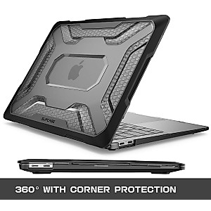 SUPCASE [Unicorn Beetle Series] Case for MacBook Air 13 Inch A1932 / A2179 / A2337 M1, Rubberized TPU Bumper Protective Cover for MacBook Air 13 Inch with Touch ID and Retina Display (Black/Frost)
