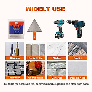 Diamond Drill Bit - BRSCHNITT 1/4 1/4 5/16 3/8 inch for Porcelain Tile Ceramic Stone Granite Marble,Diamond Beveling Chamfer Bit