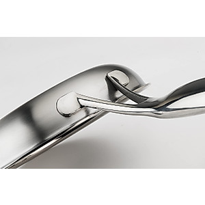 Black Cube Stainless Steel 9.5-inch Frying Pan, 3 Ply Professional Grade Steel Skillet, Sliver, Dishwasher Safe