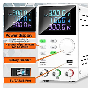 QYTEC Linear Regulator DC Power Supply Lab Programmable Memory Function Adjustable Bench Power Source Voltage Regulator Switch Current Stabilizer Linear Power Supply (Color : White, Power : 30V 10A)