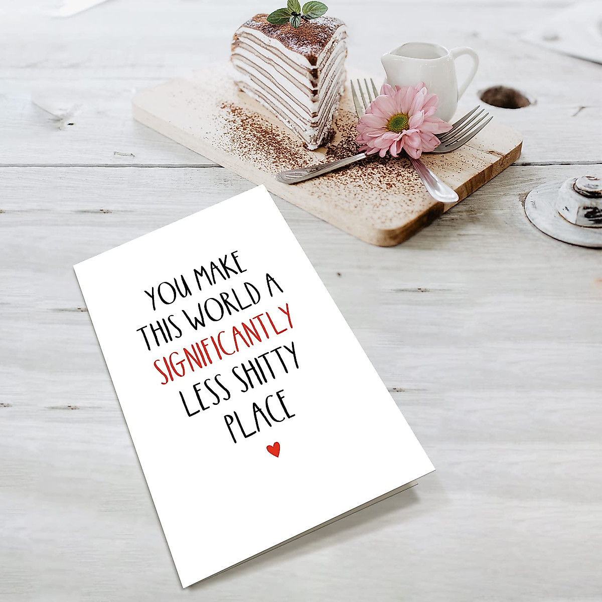 Supoeguk Funny Birthday Card for Best Friend, Bestie Birthday Card, Thank You Card for Him Her, Thinking of You Card, You Make The World Better