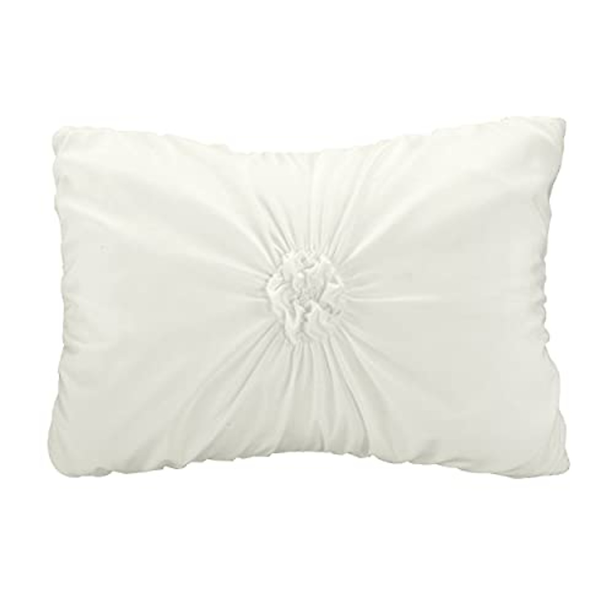 Chic Home Halpert 6 Piece Comforter Set Floral Pinch Pleated Ruffled Designer Embellished Bed Skirt and Decorative Pillows Shams Included, Queen, White