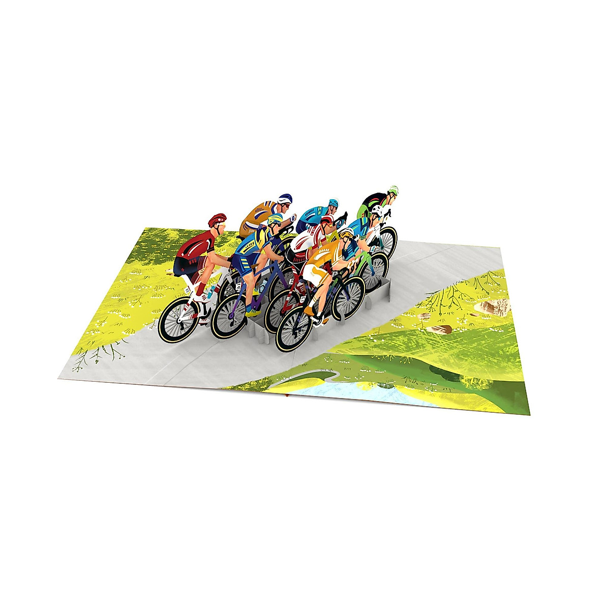 Liif Bicycle Racing Cycling 3D Greeting Pop Up Fathers Day Card, Birthday Card for Him, Men, Dad, Cyclist, Competitive Bicycler, Sara Miller, Retirement Card | With Message Note | Size 8 x 6 Inch