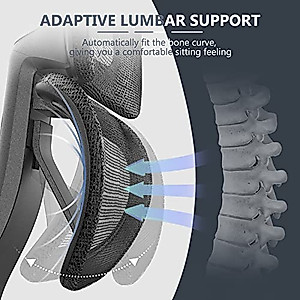 Tatub Mesh Ergonomic Office Chair Lumbar Support, High Back Mesh Computer Chair with Adjustable Headrest & 3D Armrest Tilt Lock for Adults, Ergonomic Chair with Wheels for Home Office (Black)