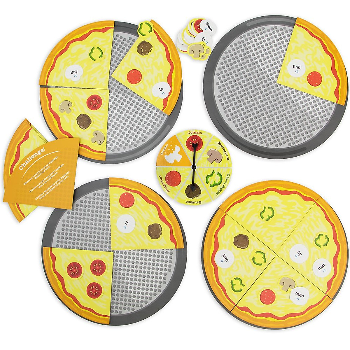 Pint-Size Scholars Sight Words Pizza Board Game | 120 Vocabulary Words for Reading & Spelling Readiness (Dolch & Fry) | Educational Learning Board Games for Kids | Teaching Tool for Parents & Teachers