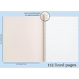 Kate Spade New York Small Concealed Spiral Notebook, 8.25" x 6.75" Journal Notebook with 112 Lined Pages, Gold Dot with Script