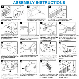 Grillfired GFB100 Fireplace Blower Fan for Pleasant Hearth Vent Free Ventless Gas Fireplace Stove, GFB100 Vent-Free Fireplace Blower for Pleasant Hearth VFF-PH32DR VFF-PH26D VFF-PH32LP VFF2 PH32DRB