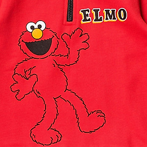 Sesame Street Elmo Infant Baby Boys Fleece Half Zip Sweatshirt and Pants Set red/black 24 Months