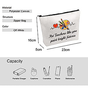 VAMSII Art Teacher Gifts Zipper Pouch Paint Brush Bag Art Teacher Appreciation Gifts Artist Gifts Art Major Gifts (Makeup Bag)
