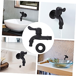 OSALADI 2pcs Washing Machine Faucet Sink Faucet Kitchen Faucets Faucet Washing Machine Water Faucet Outdoor Faucet Black Kitchen Faucet Kitchen Accessories Hose Faucet Stainless Steel Mop