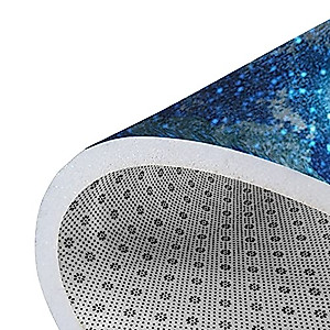 9CH Galaxy Moon Area Rug Mat - Planet Earth in Space Large Rugs Carpet for Home Decor Living Bedroom Dinning Room Indoor Non-Slip Area Rug Mat 7' X 5'