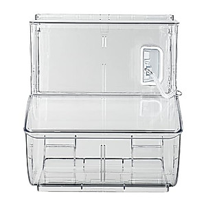 Restaurantware Met Lux 5.3 Gallon Food Storage Container, 1 Airtight Treat Box - With Scoop, Holds Up To 80 Cups, Clear Plastic Cereal Container With Lid, For Kitchen Or Pantry Organization