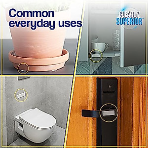 Clearly Superior Heavy Duty Wall Protectors - Large 4 Pack Rectangle 4" x 2" x .30" - Shields & Quiets Doors, Large Furniture, Bedframes, Appliances - Reusable and Easy to Apply Polymer Gel Bumpers