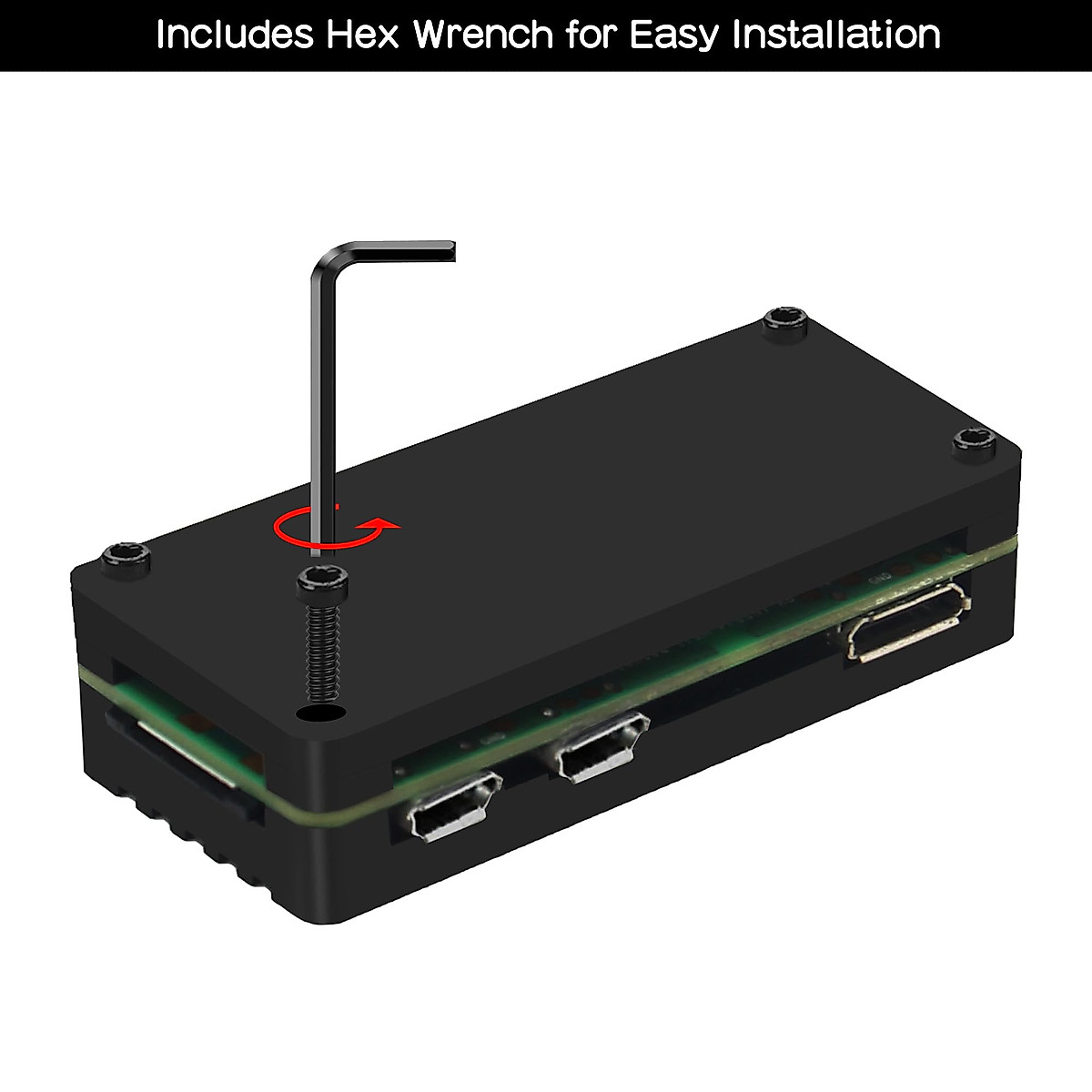 eleUniverse Raspberry Pi Zero 2 W Aluminum Alloy Heatsink Case (2W01) with 2x20Pin GPIO Header Compatible with Raspberry Pi Zero 2W/Zero W/Zero