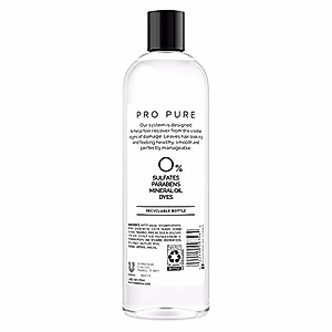 TRESemmé Pro Pure Shampoo for Damaged Hair Damage Recovery Sulfate, Paraben and Dye Free, 16 Fl Oz (Pack of 4)