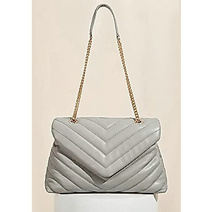 Women’s Leather Tote Handbag Elegant Shoulder Bag Medium Satchel Hobo Crossbody Bag with Adjustable Straps