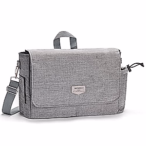 MOMIGO Baby Diaper Caddy Bag - Large Capacity Diaper Caddy Tote Bag Baby Stroller Bag Nursery Storage Bin for Diapers, Wipes & Toys Diaper Bag for Outdoor (Grey)