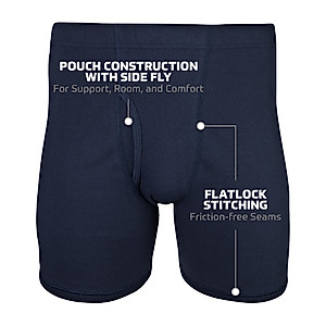 Gildan Men's Underwear Covered Waistband Boxer Briefs, Multipack, Mixed Royal (5-Pack), Medium