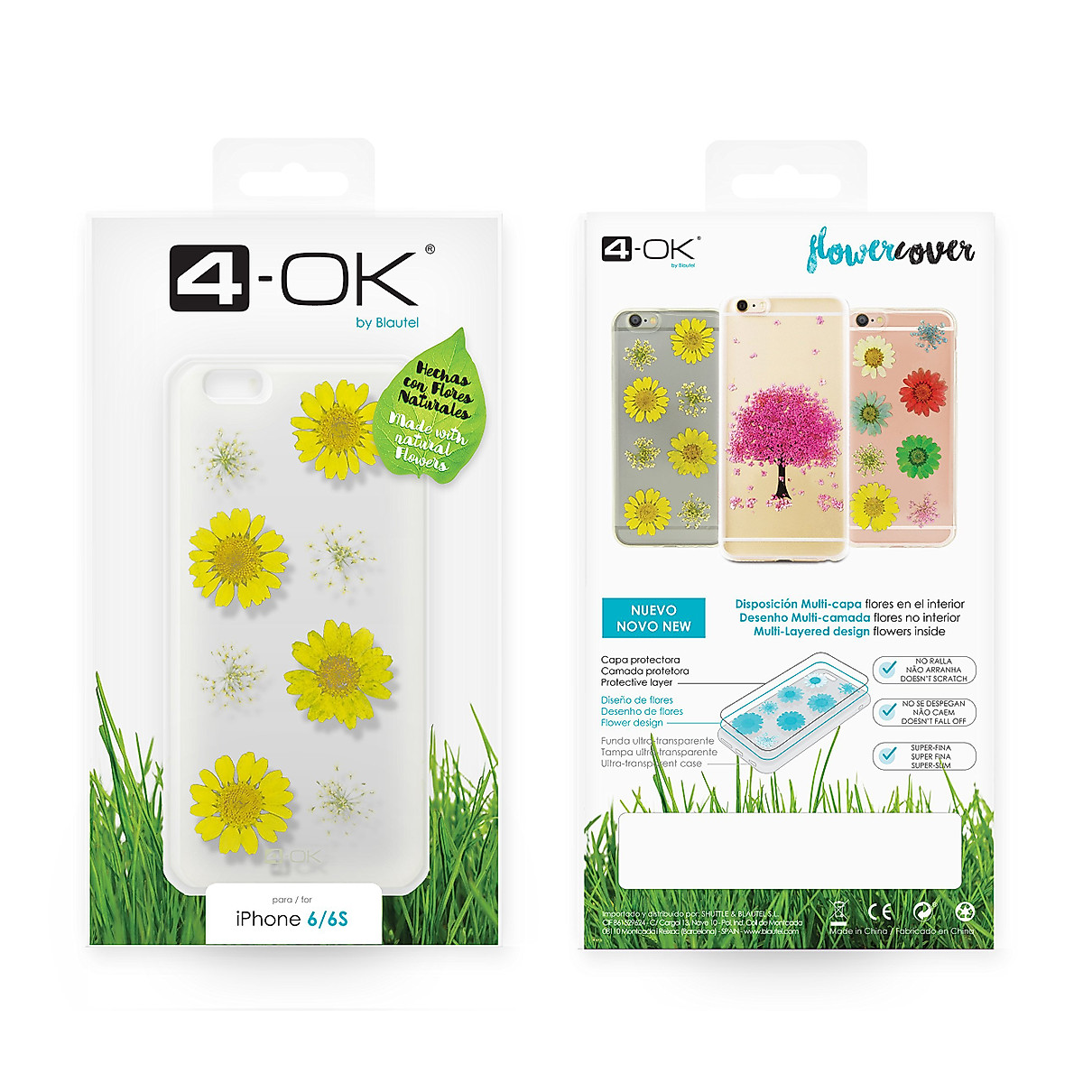 4-Ok Flower Cover Case for Apple iPhone 6 6S, Design Tree Pink