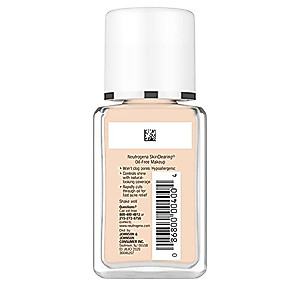 Neutrogena SkinClearing Oil-Free Acne and Blemish Fighting Liquid Foundation with Salicylic Acid Acne Medicine, Shine Controlling, for Acne Prone Skin, 10 Classic Ivory, 1 fl. oz