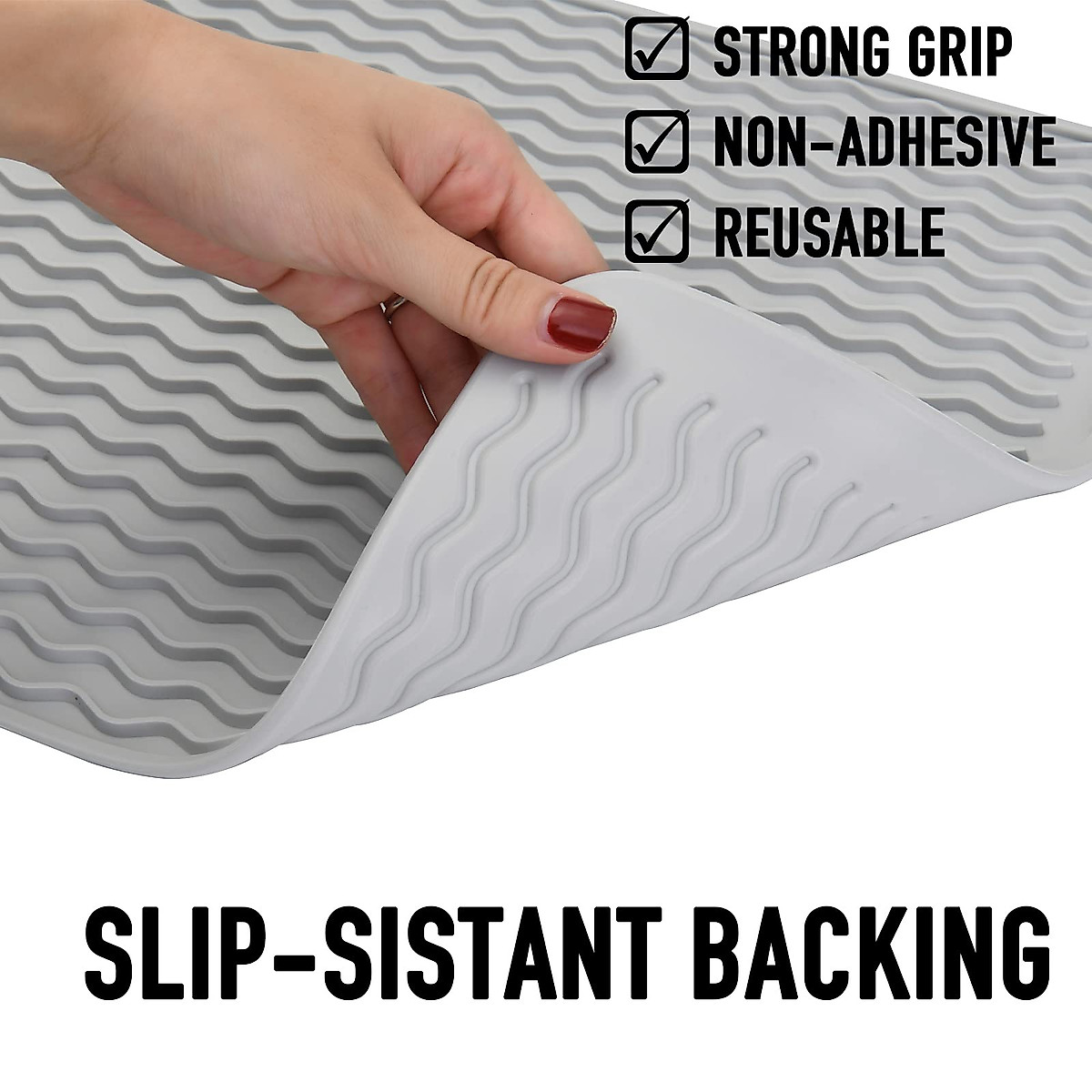 Kitchen Refrigerator Shelf Liners Non Adhesive 12x16 inch , Non Slip Drawer Cabinet Liner for Shelves , Fridge Mats Waterproof Washable 2 Pack