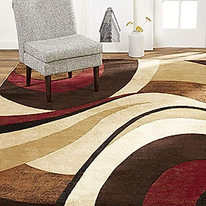 Home Dynamix Tribeca Slade Modern Area Rug, Abstract Brown/Red 39"x55"