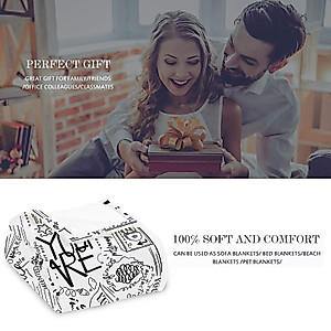 Kanuyee Inspirational Quote Throw Blanket, Positive Psychological Hint Word You are Cozy Decor Nap Cash Blankets Gift for Teens Kids Children Student College Dorm Throws Black and White 40×50 inches