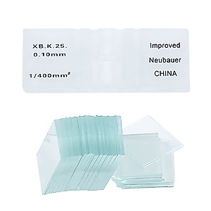 ADAMAS-BETA Hemocytometer with 100Pcs Coverslips Improved Neubauer Hemocytometer Blood Counting Chamber Yeast Cell Counter