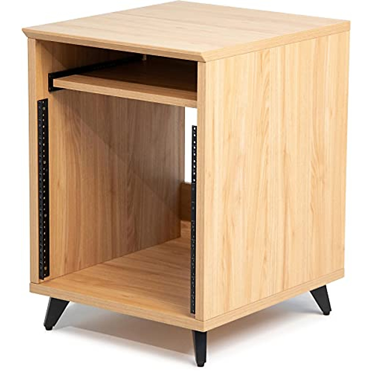 Gator Frameworks Elite Series 10U Studio Rack Desk with Slide-Out Tray and Rear Cable Passthrough; Natural Maple Finish (GFW-ELITEDESKRK-MPL)