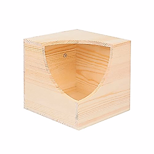 Pet Chinchilla Hut Hideout Natural Wooden Small Animal Hideout for Chinchilla Squirrel Sugar Gliders (A)…