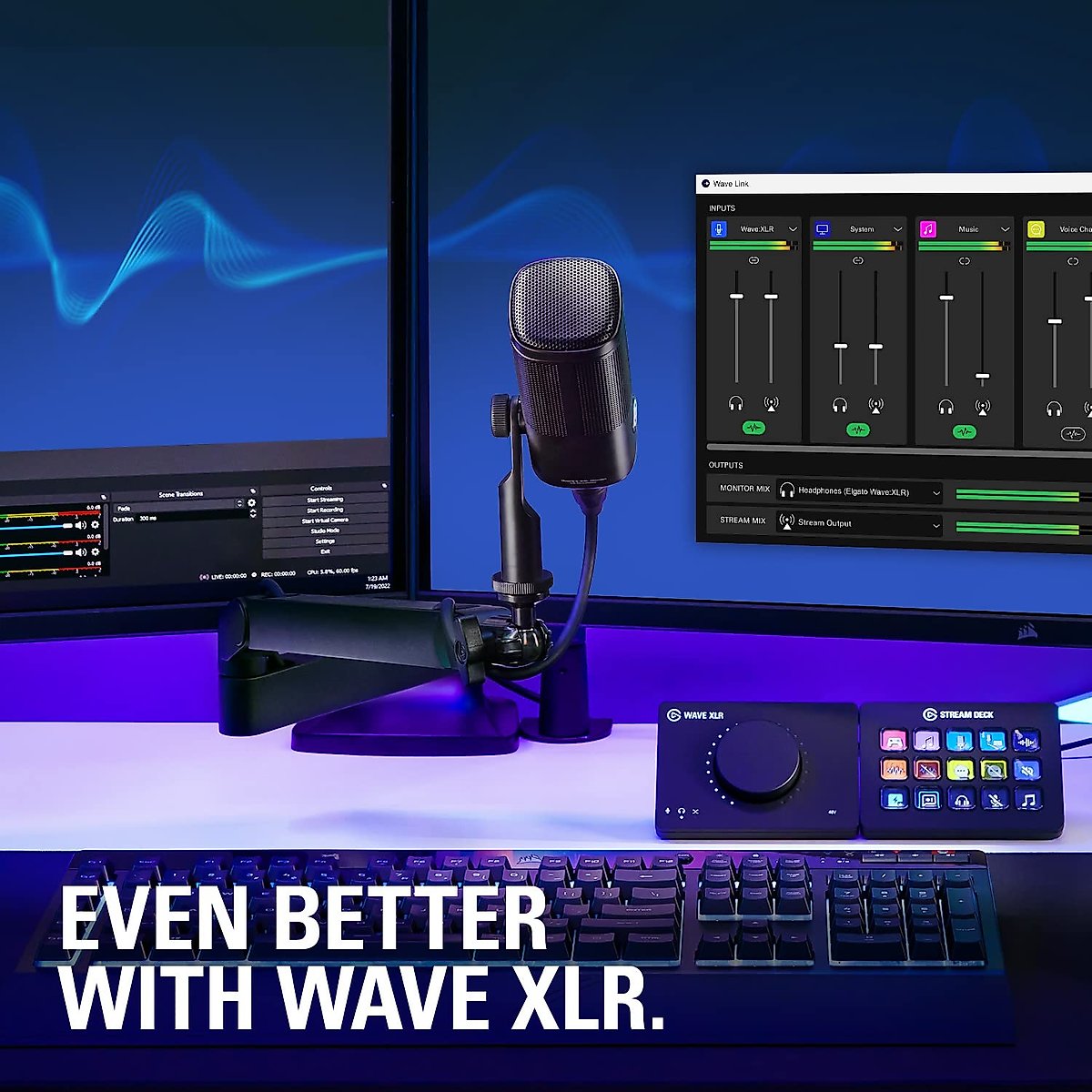 Elgato XLR Solution - Dynamic XLR Microphone, Audio Mixer for XLR Mic to USB-C, Noise Rejection, Digital Mixing Software for Podcasting, Streaming, Broadcasting for Mac, PC with 10ft/3m XLR Cable