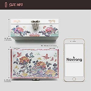 SoSHESHINES Mother of Pearl Small Jewelry Box - Premium Packaging for Gifts for Women, Thank you Gifts, Mom birthday Gifts, Korean Traditional Sea Shell Premium Handmade (Peony_WHITE)
