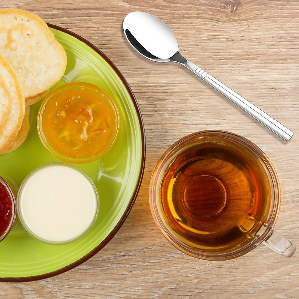 Saedy 12-Piece Tea Spoon Set, Small Coffee Spoon Stainless Steel, 6-Inch