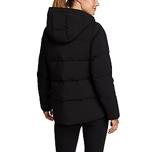 Eddie Bauer Women's Essential Down Hooded Jacket, Black, X-Large