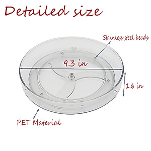 Lazy Susan Turntable Storage Organizer 2 Pcs，Kitchen Spice Rack，Rotation Clear Cupboard Turntable,Dressing Table Storage Rack,Use for Kitchen Dining Room Cabinet Refrigerator Bathroom and Powder Room