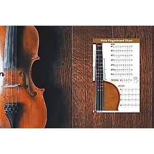 Viola Fingering Chart with Color-Coded Notes, Viola Scales Techniques Suitable for All Levels, Made in the USA
